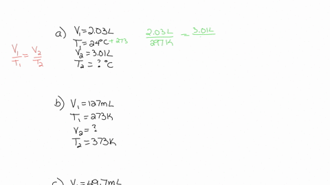 ⏩SOLVED:For each of the following sets of volume/temperature data,… | Numerade