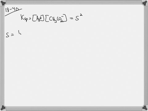 SOLVED: At 20^∘ C, a saturated aqueous solution of silver acetate ...
