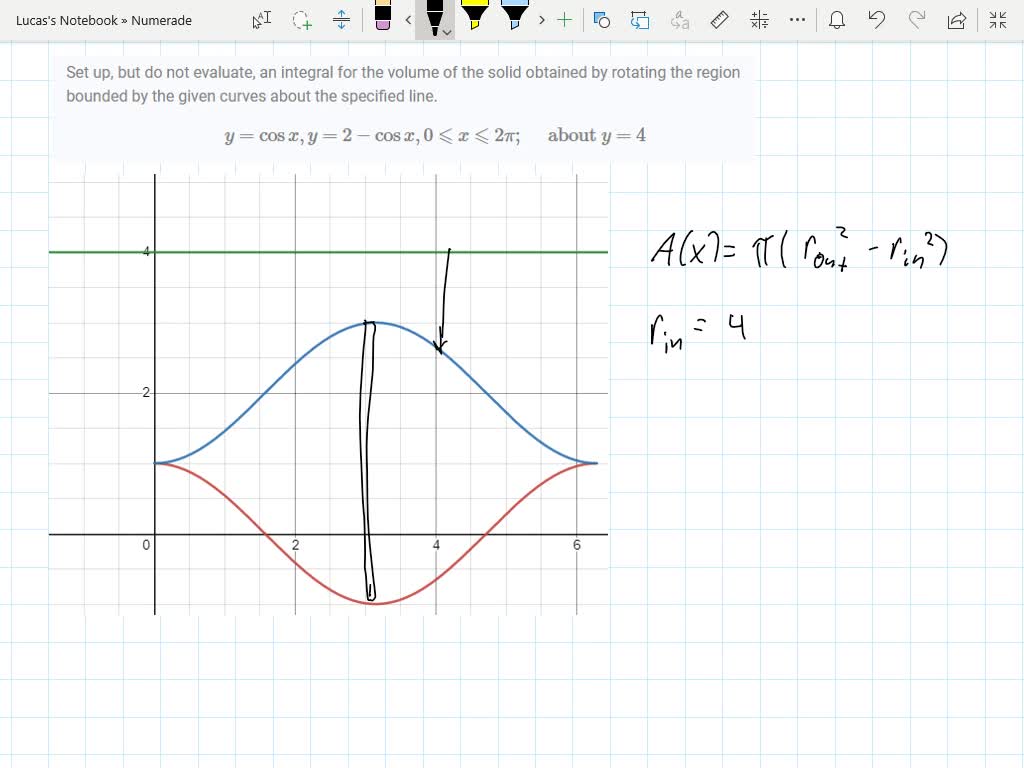 SOLVED:Set up, but do not evaluate, an integral for the volume of the solid obtained by rotating ...