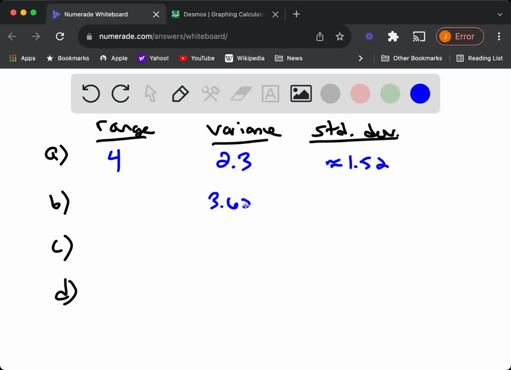 Solvedestimate The Standard Deviation And The Relative Standard 1933