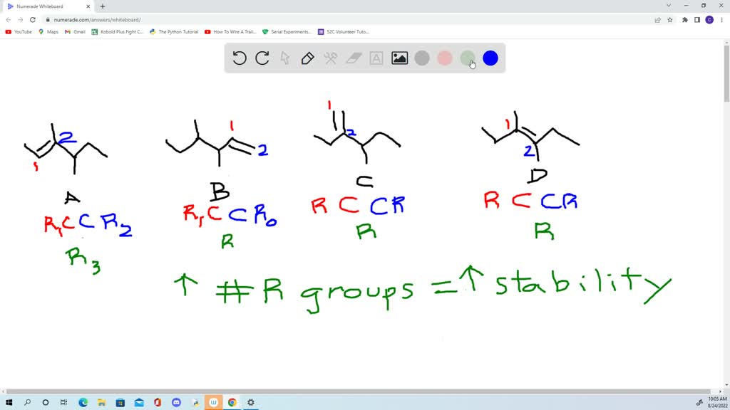 SOLVED:Rank the following alkenes in order of increasing stability: