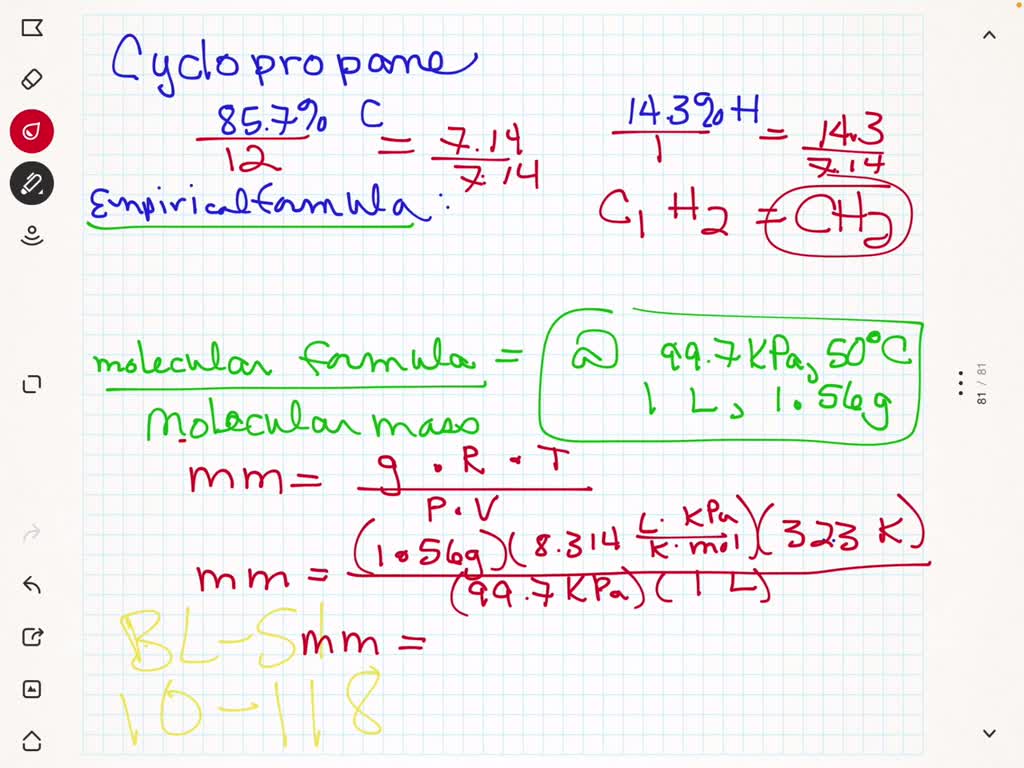 ⏩SOLVED:Cyclopropane, a gas used with oxygen as a general… | Numerade