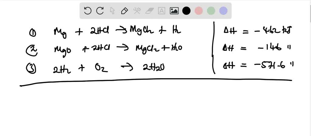 Calculate ΔH for Mg(s)+(1)/(2) O2( g) →MgO(s) ΔH=? given the equations ...