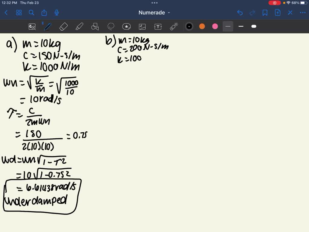 SOLVED Determine The Values Of and d For The Following Viscously solved-determine-the-values-of-and-d-for-the-following-viscously