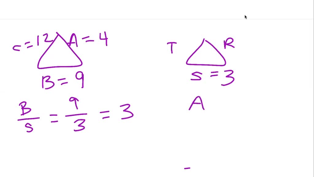 SOLVED:If triangle A B C is similar to triangle RST, then find the remaining two sides given the ...