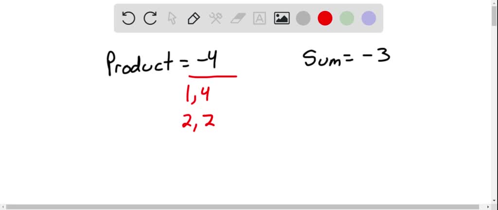 Find the pair of integers whose product and sum are given. Product: -4 ...