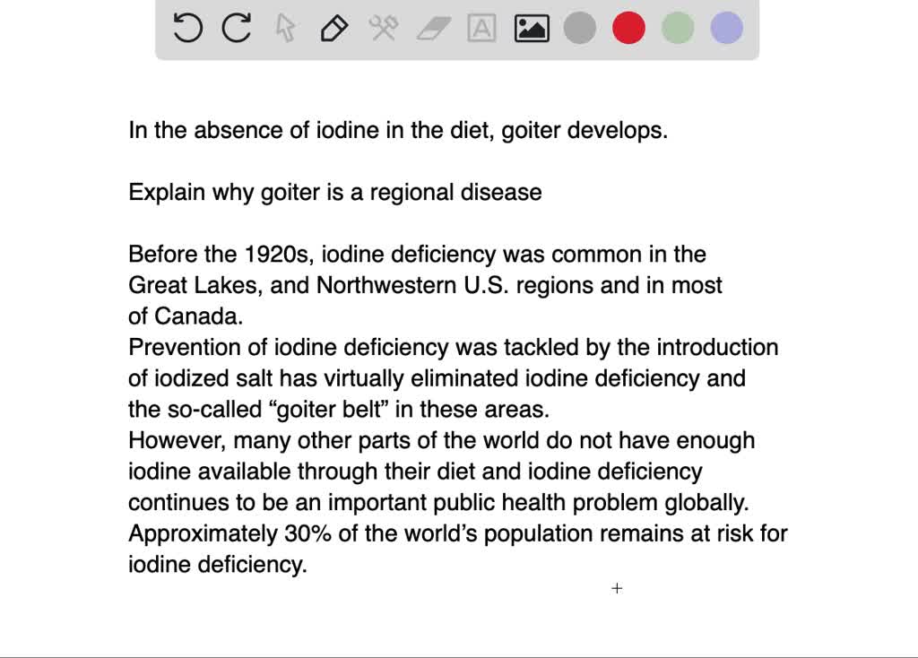 SOLVED:(Chemical Connections 12 D) In the absence of iodine in the diet ...