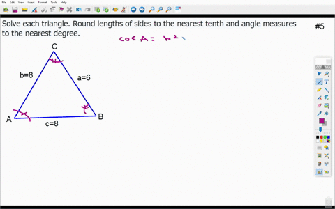 SOLVED:In Exercises 1–8, solve each triangle. Round lengths of sides to ...