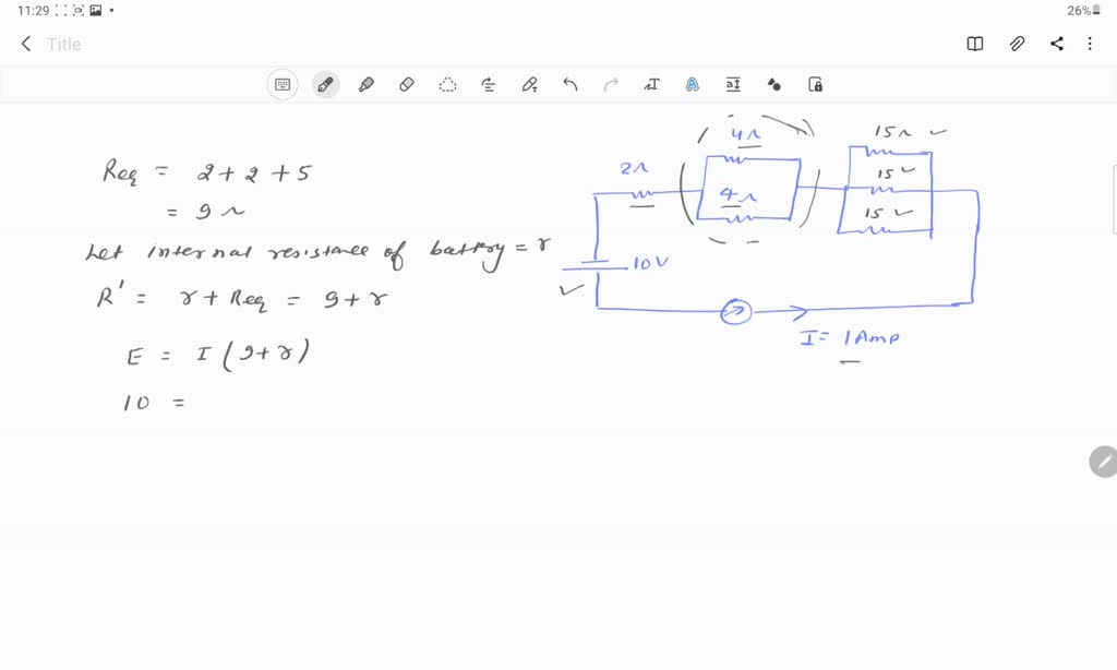 SOLVED:The current through the circuit shown in figure is 1 A. If each ...