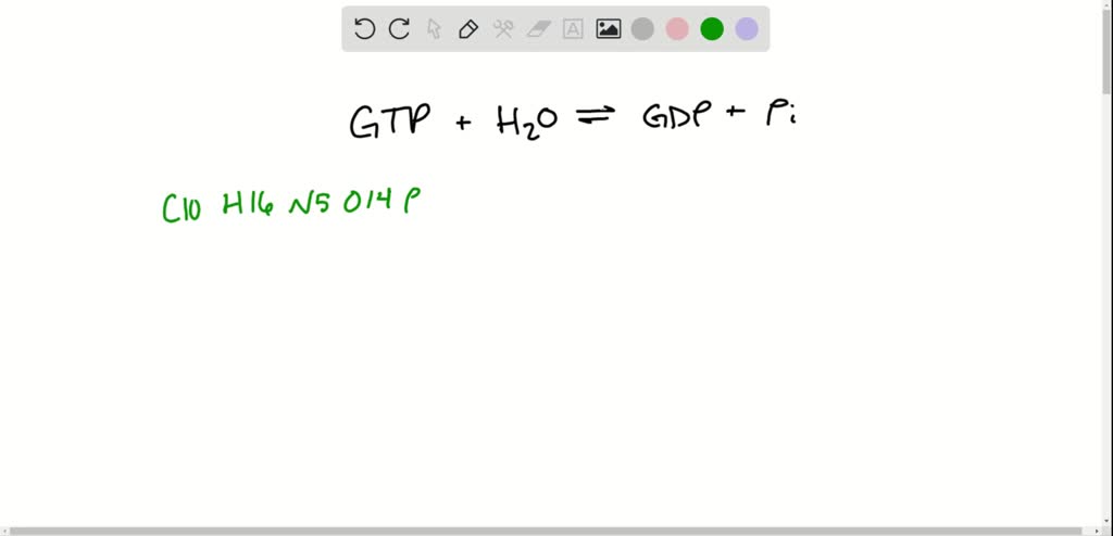 SOLVED:Give the structural formulas for the following reaction: GTP+H2O ...
