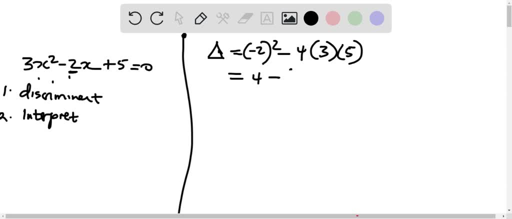 SOLVED:Find the discriminant for the equation. Then tell if the ...