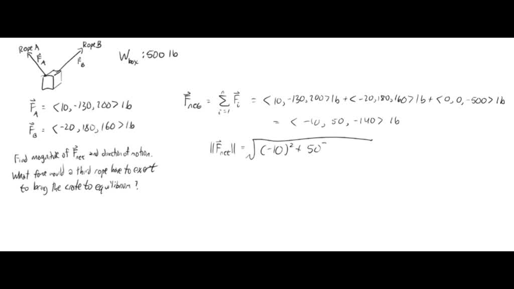 SOLVED:In the accompanying figure, two ropes are attached to a 500 ...