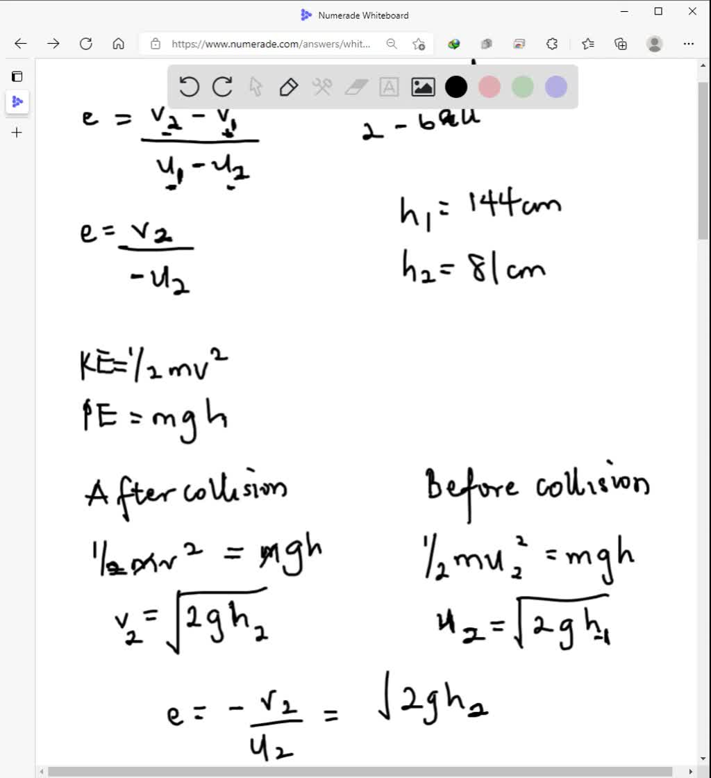SOLVED: A ball is dropped onto a horizontal floor. It reaches a height ...