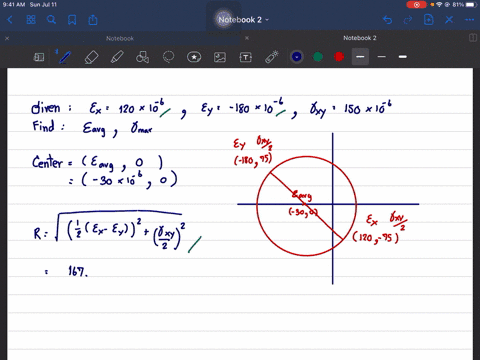 SOLVED:Solve part (a) of Prob. 10-3 using Mohr's circle.