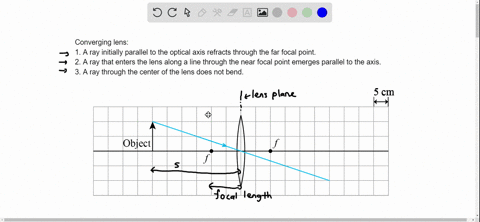 SOLVED: An object is 30 cm in front of a converging lens with a focal ...