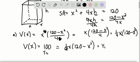 SOLVED:An open-top box with a square base is to be constructed from 120 square centimeters of ...