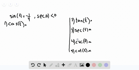 SOLVED:63-70 Using the Pythagorean Identities Find the values of the trigonometric functions of ...
