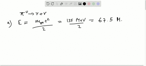 SOLVED: A neutral pion at rest decays into two photons according to π^0 ...