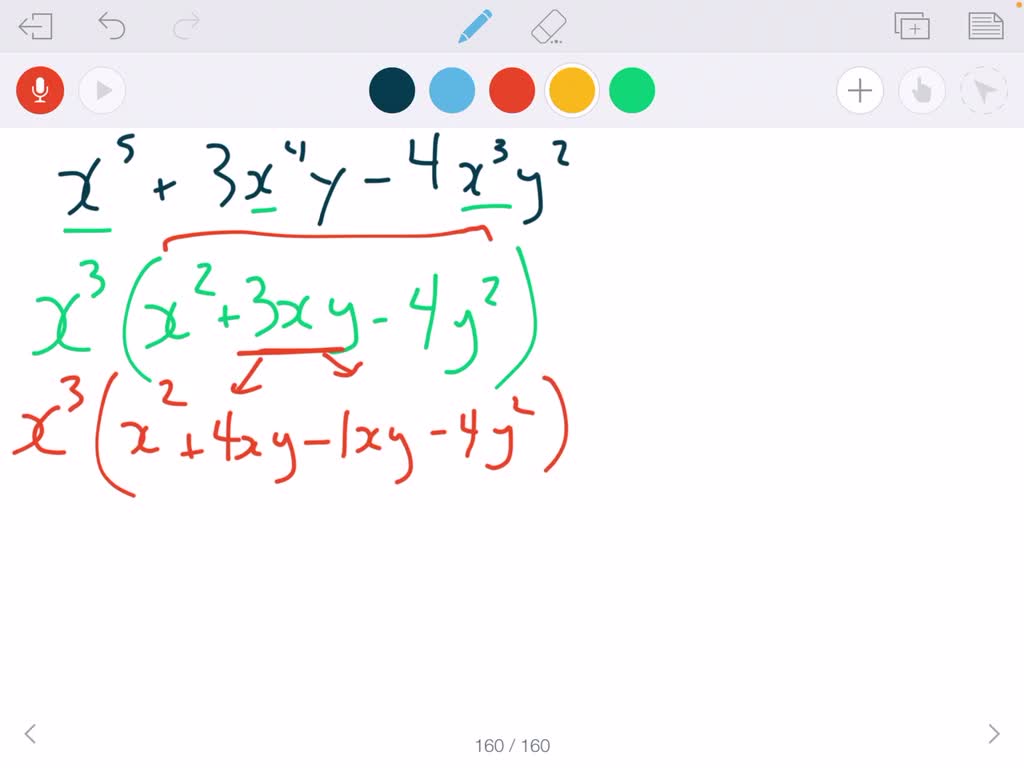 SOLVED Factor Completely X 5 3 X 4 Y 4 X 3 