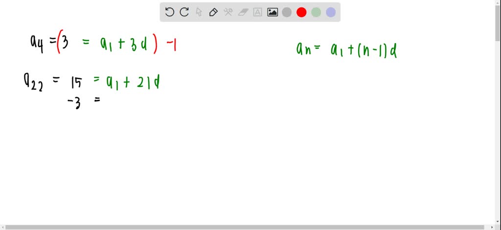 Solvedfor Each Arithmetic Sequence Described Find A 1 And D And Construct The Sequence By