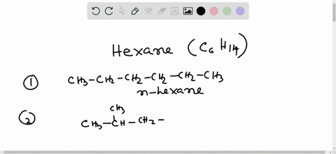 SOLVED:Draw the condensed structural formula for the five isomers of hexane, C6 H14.