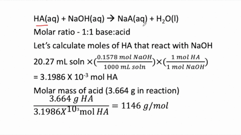 SOLVED:A 3.664 -g sample of a monoprotic acid was dissolved in water ...