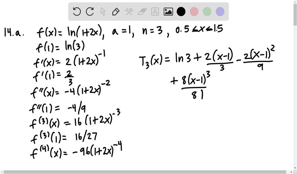 SOLVED:(a) Approximate f by a Taylor polynomial with degree n at the ...