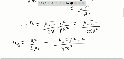 SOLVED:A wire of radius R carries current I distributed uniformly over its cross section. Find ...