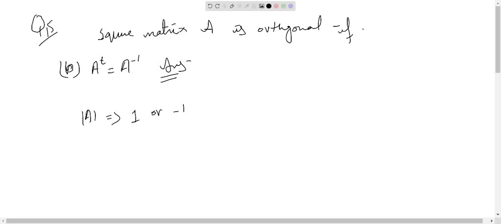 SOLVED:A is a non-singular square matrix. (a) |A^-1|=Δ(b) |A|=(1)/(Δ).