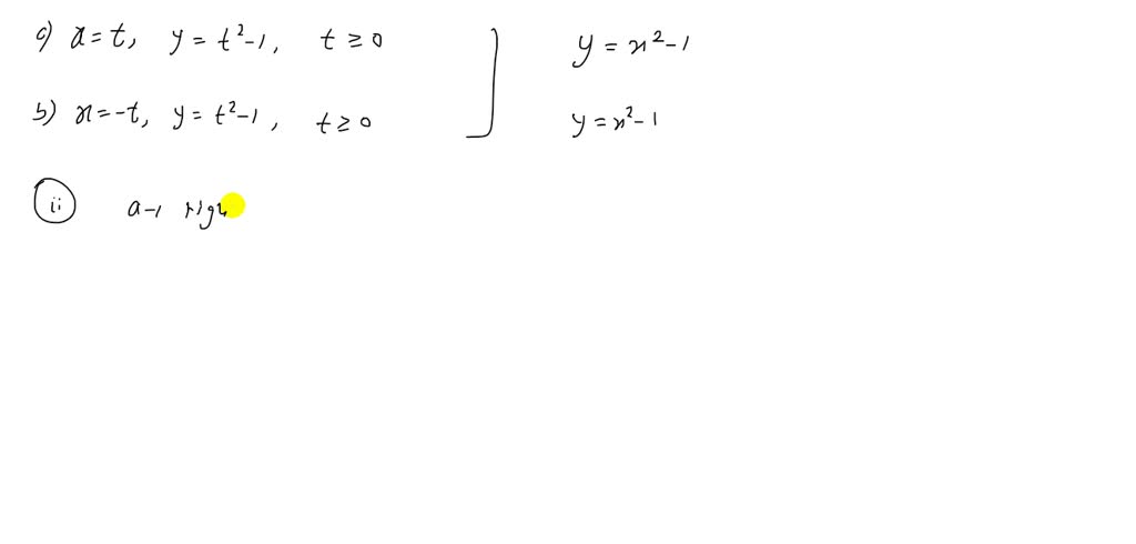 Solved Parametrizations Are Provided For Portions Of The Same Function
