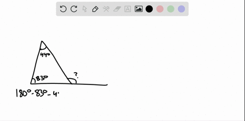 SOLVED:One side of the triangle has been extended, forming what is ...