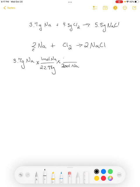 SOLVED:The combination reaction of sodium metal and chlorine gas to ...