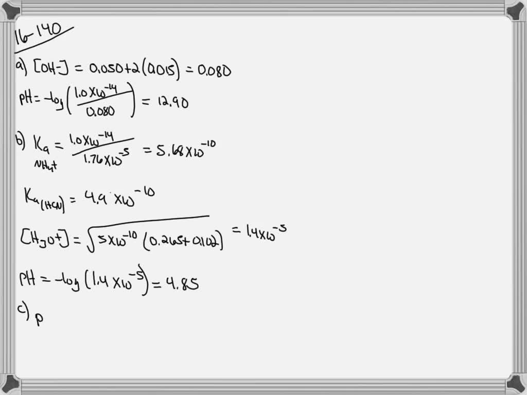 SOLVED Determine The PH Of Each Two component Solution A 0 050 M KOH SOLVED Determine The PH Of Each Two component Solution A 0 050 M KOH
