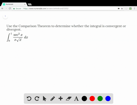SOLVED:Use the Comparison Theorem to determine whether the integral is convergent or divergent ...