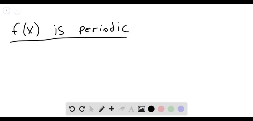 SOLVED:Let f(x) be a periodic function of period 2 π- that is, f(x)=f ...