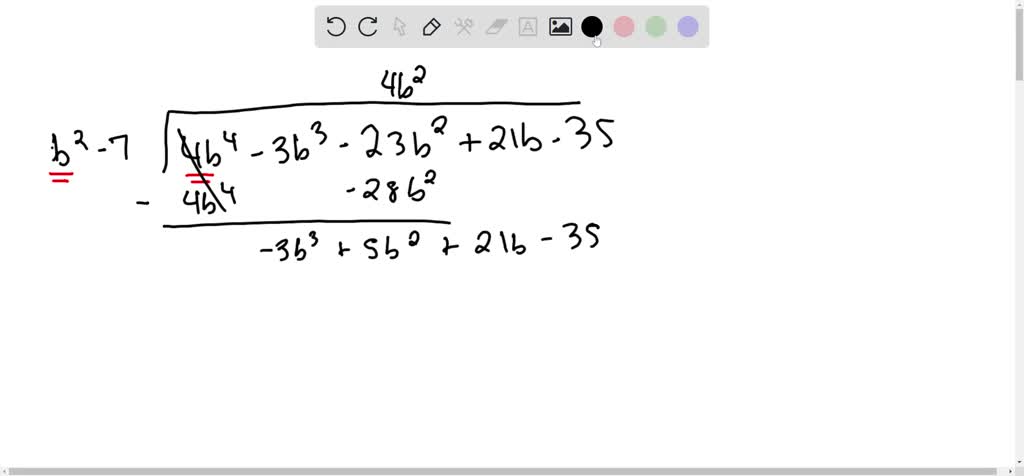 SOLVED:In Exercises 43 through 52, divide using long division. (4 b^4-3 ...