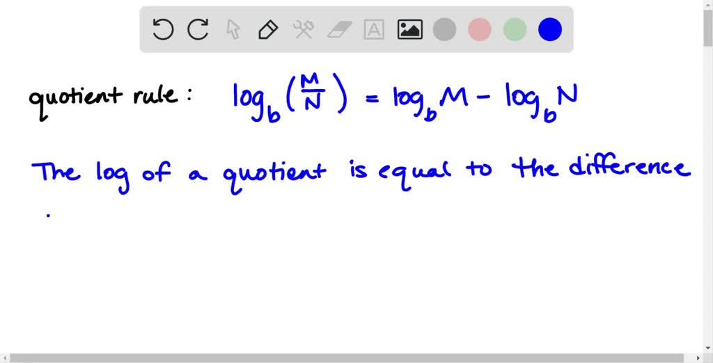 SOLVED Describe The Quotient Rule For Logarithms