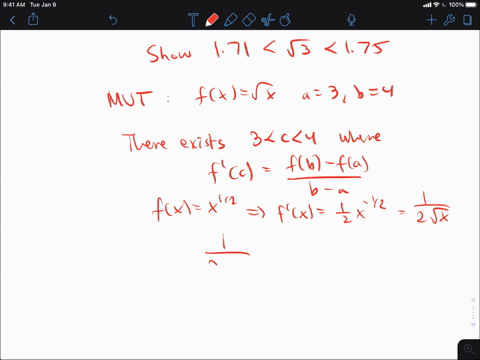 SOLVED:Use the Mean-Value Theorem to prove that 1.71