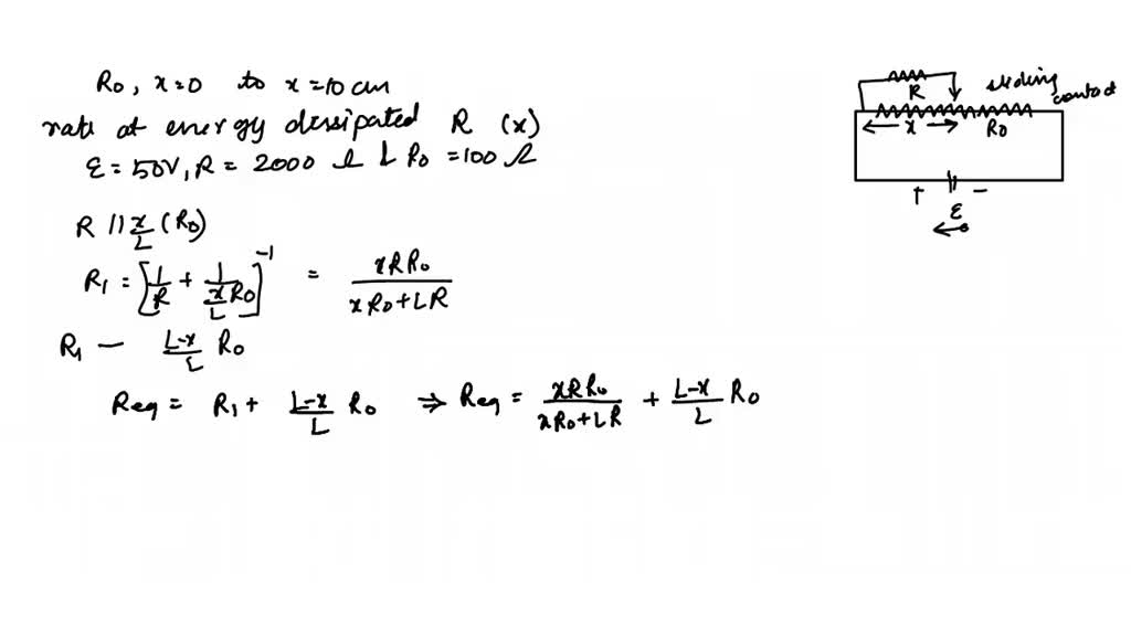 SOLVED:Shows a battery connected across a uniform resistor R0 A sliding ...