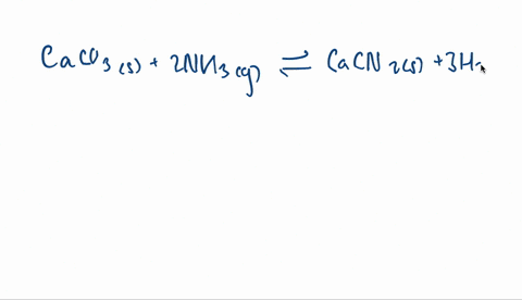 SOLVED:When one mole of calcium carbonate reacts with ammonia, solid ...
