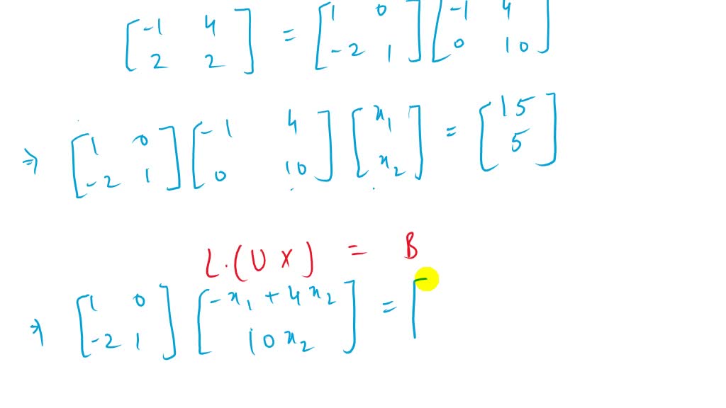 SOLVED:Proceed as in Example 5 and use the corresponding LU ...