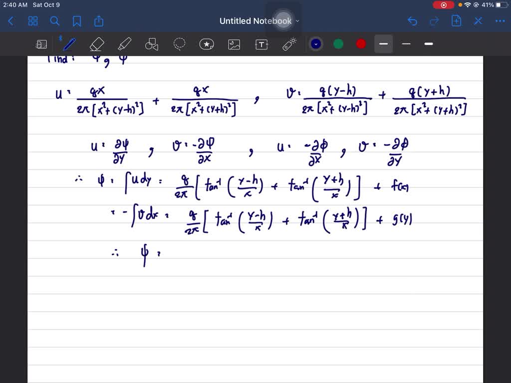SOLVED:Consider the following two-dimensional velocity potential ...