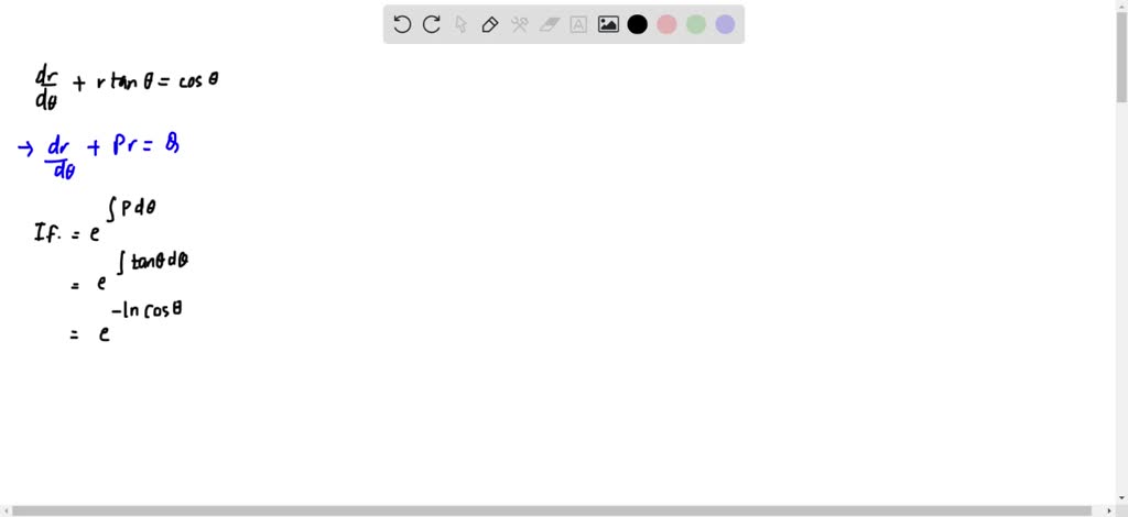 ⏩SOLVED:Solve the given differential equations. (d r)/(d θ)+r… | Numerade