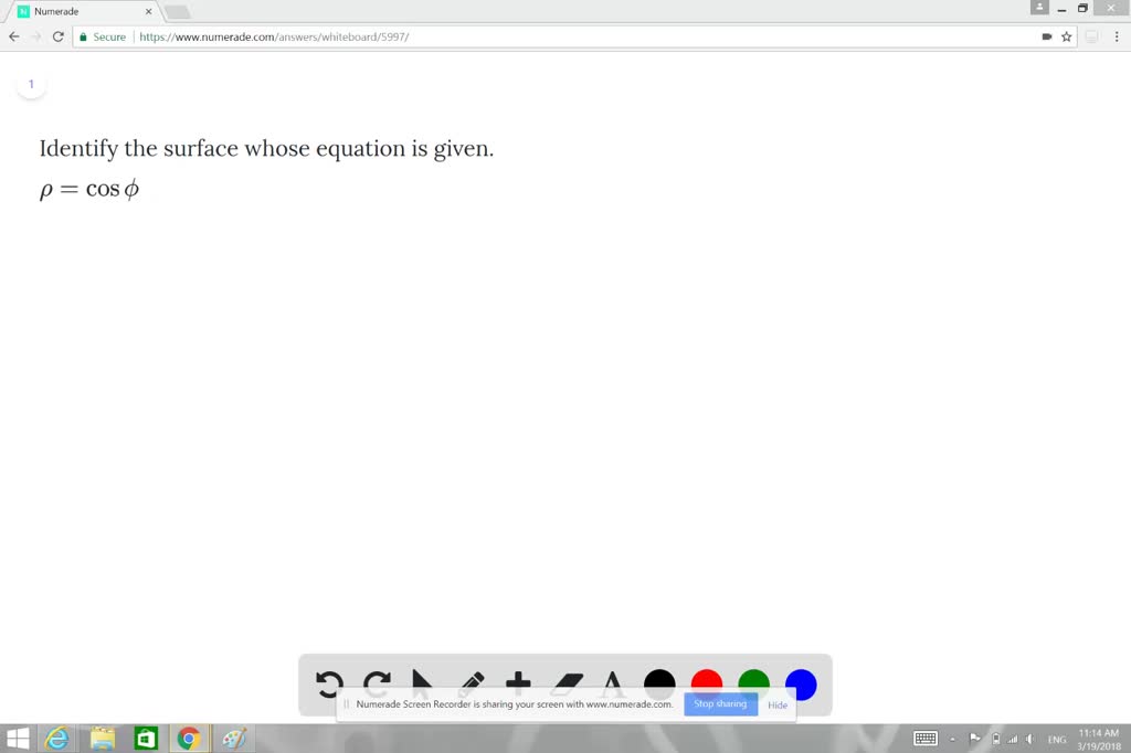 Identify the surface whose equation is given. ρ=cosϕ | Numerade
