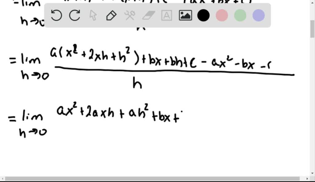 SOLVED:A derivative formula a. Use the definition of the derivative to ...