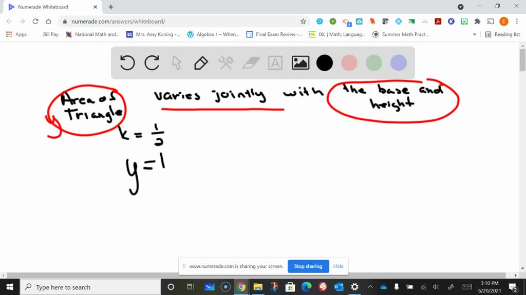 SOLVED:Geometry The area A of a triangle varies jointly with the lengths of the base b and the ...