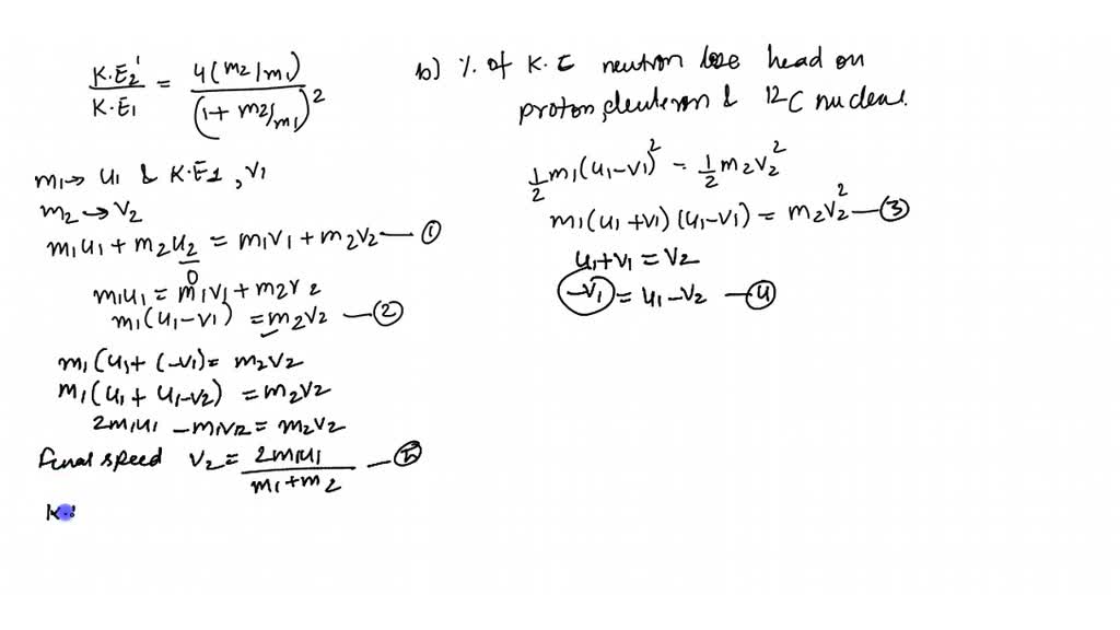 SOLVED:A particle of mass m1 and kinetic energy KE1 collides head on ...