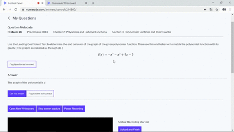 SOLVED:Use the Leading Coefficient Test to determine the end behavior ...