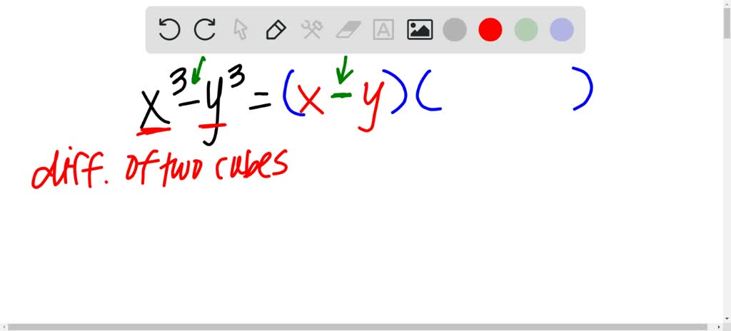 SOLVED:Complete each factoring formula. x^3-y^3=