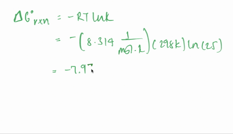 SOLVED:Calculate ΔGrxn^∘ and Ecell^∘ for a redox reaction with n=2 that has an equilibrium ...